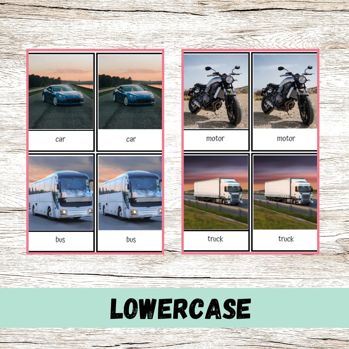 Transport Montessori Cards, Transport Flash Cards, Three Part Cards ...