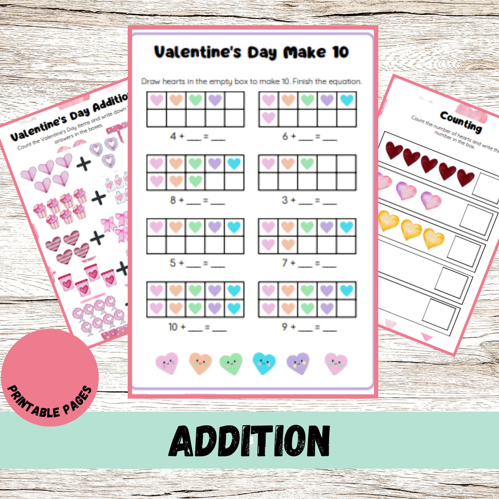 Valentine's Day Preschool Packet, Preschool Worksheets, Preschool ...