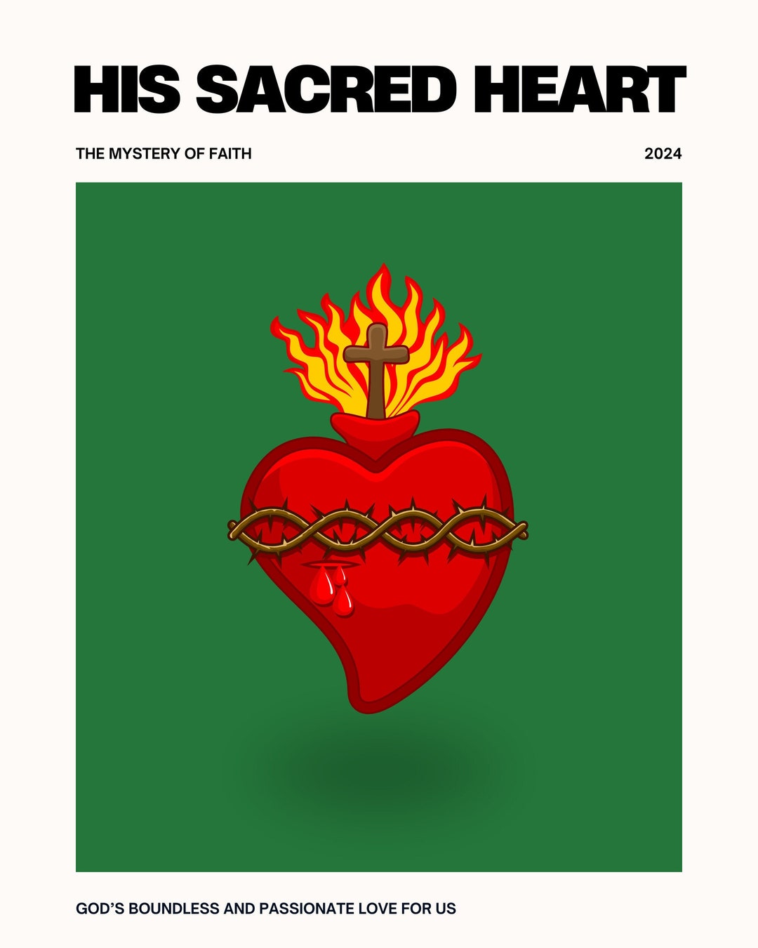 Sacred Heart of Jesus Poster - Etsy