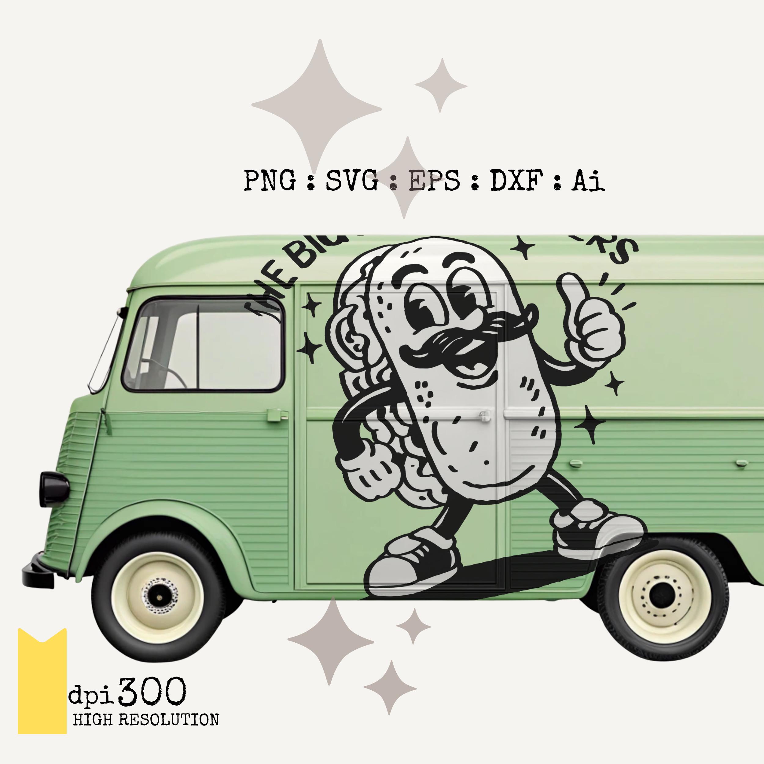 Big Boss Burger Illustration Truck Food Character Digital Art SVG PNG ...