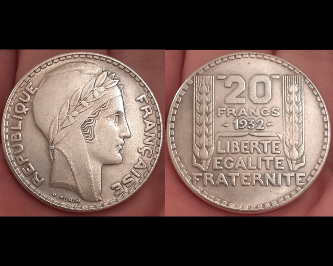 20 Francs Turin 1932 reproduction Silver Plated - Etsy