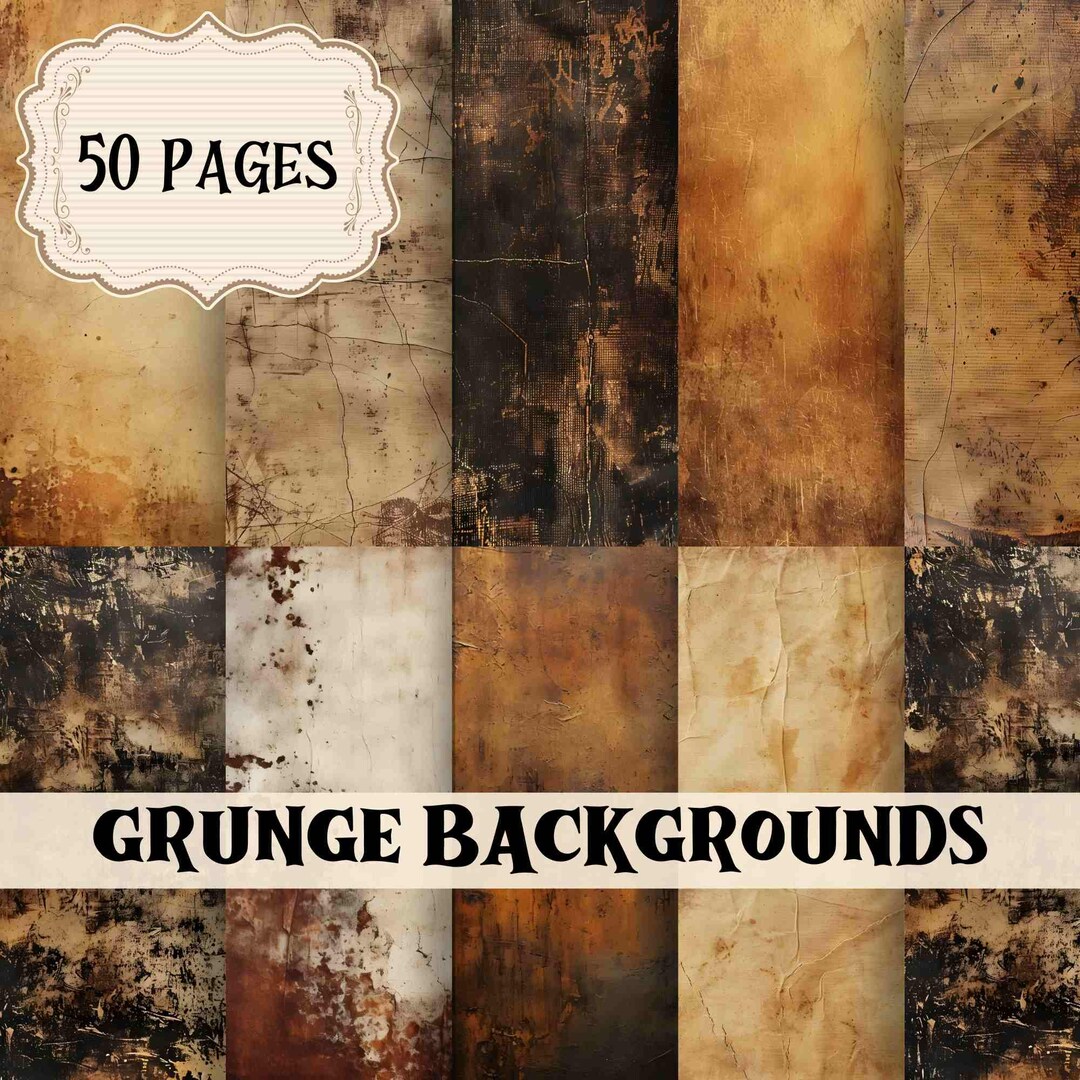 Grunge Junk Journal Supplies Grunge Scrapbook Digital Paper Brown ...