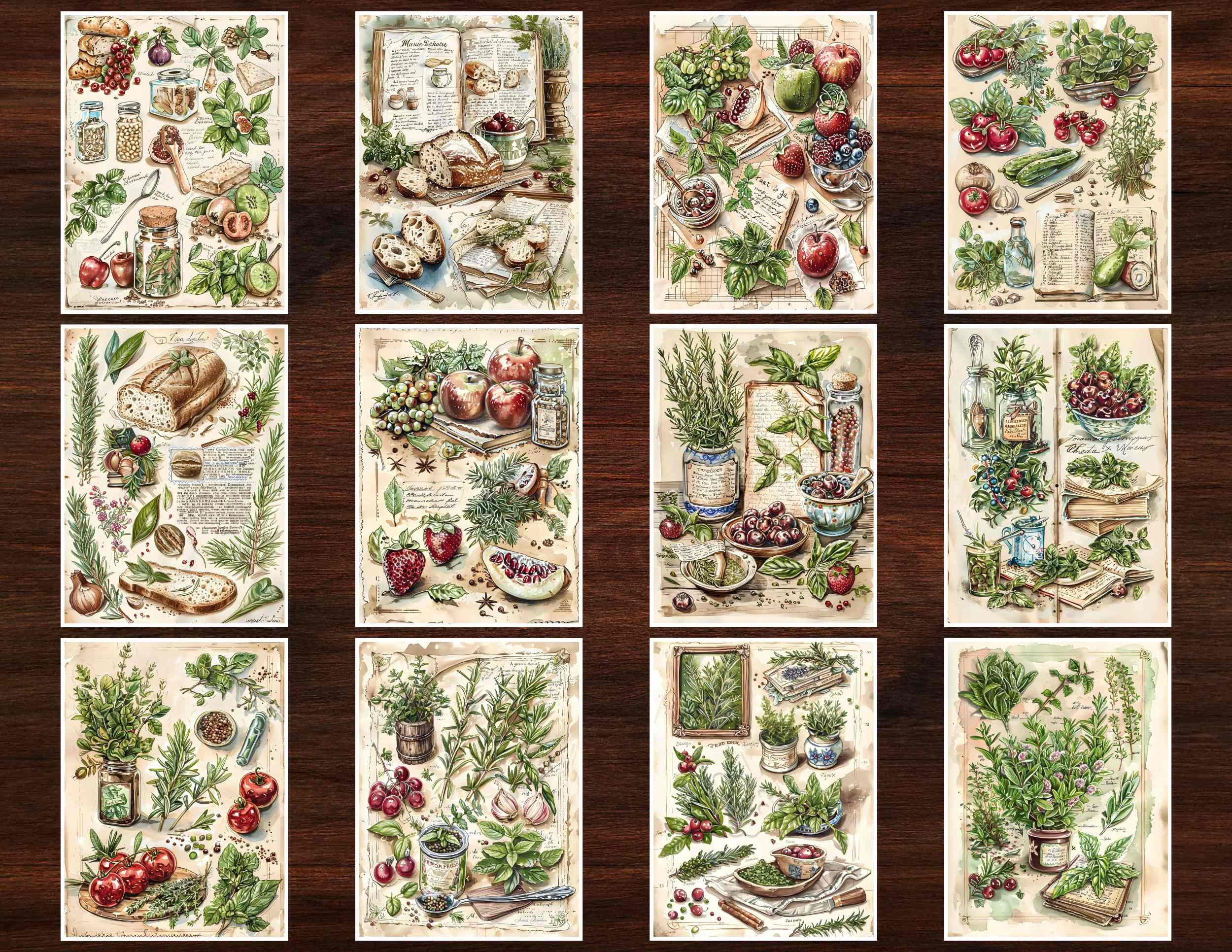 Vintage Cookbook Junk Journal Kit Old Recipe Vintage Cookbook Junk ...