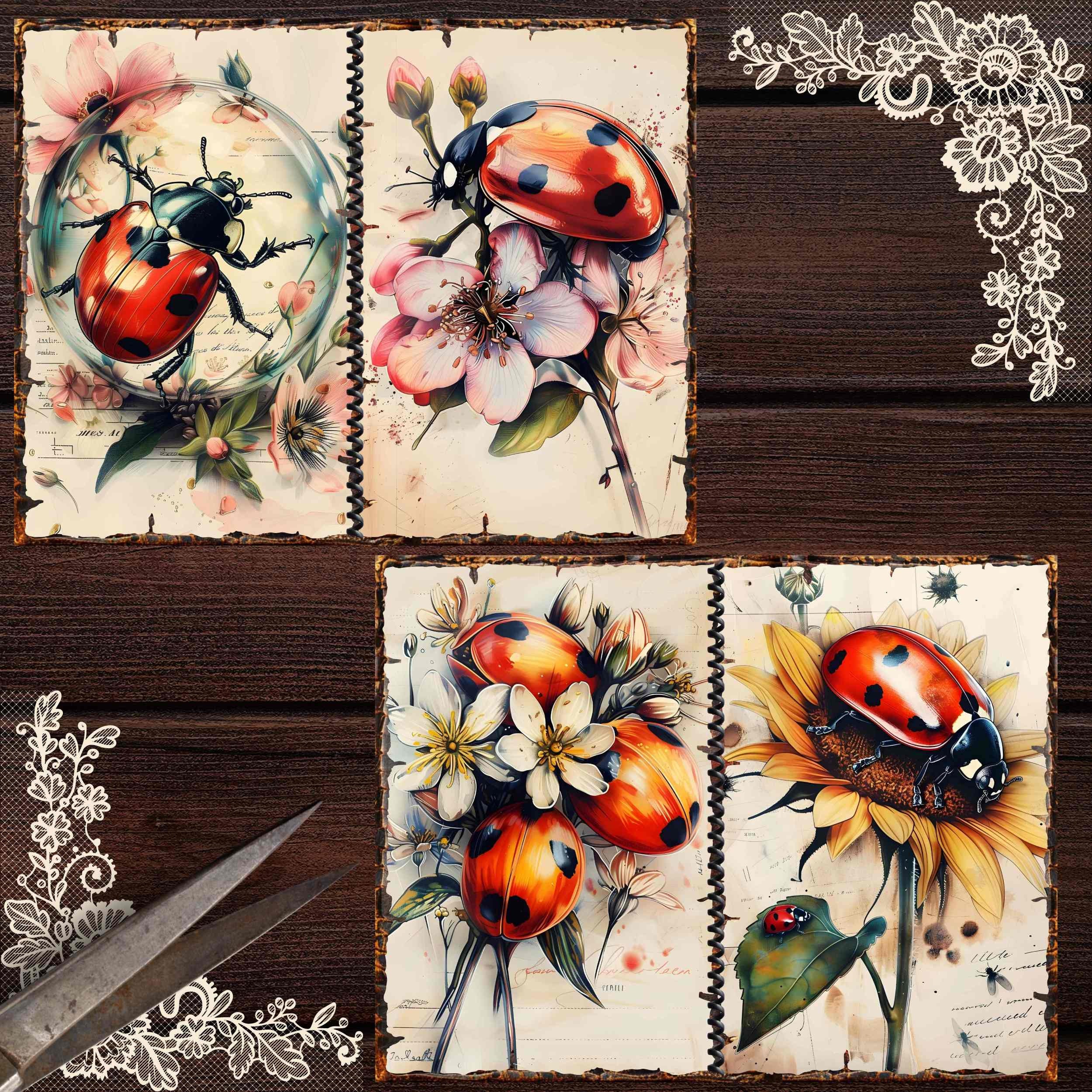 Ladybug Junk Journal Kit Fantasy Ladybug Unk Journal Supplies Ladybug ...