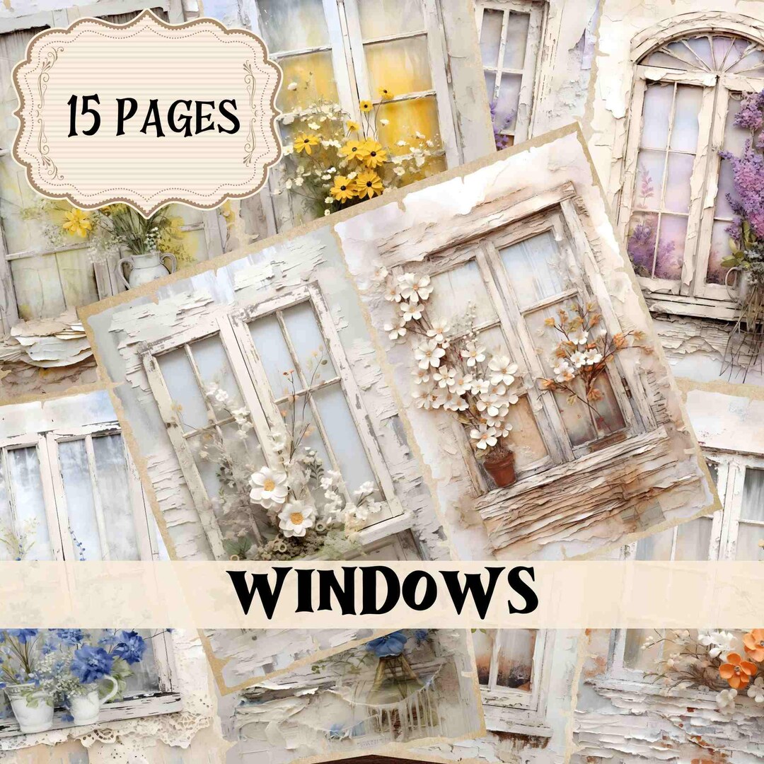 Windows Junk Journal Kit Colorful Windows Junk Journal Supplies Flowers ...