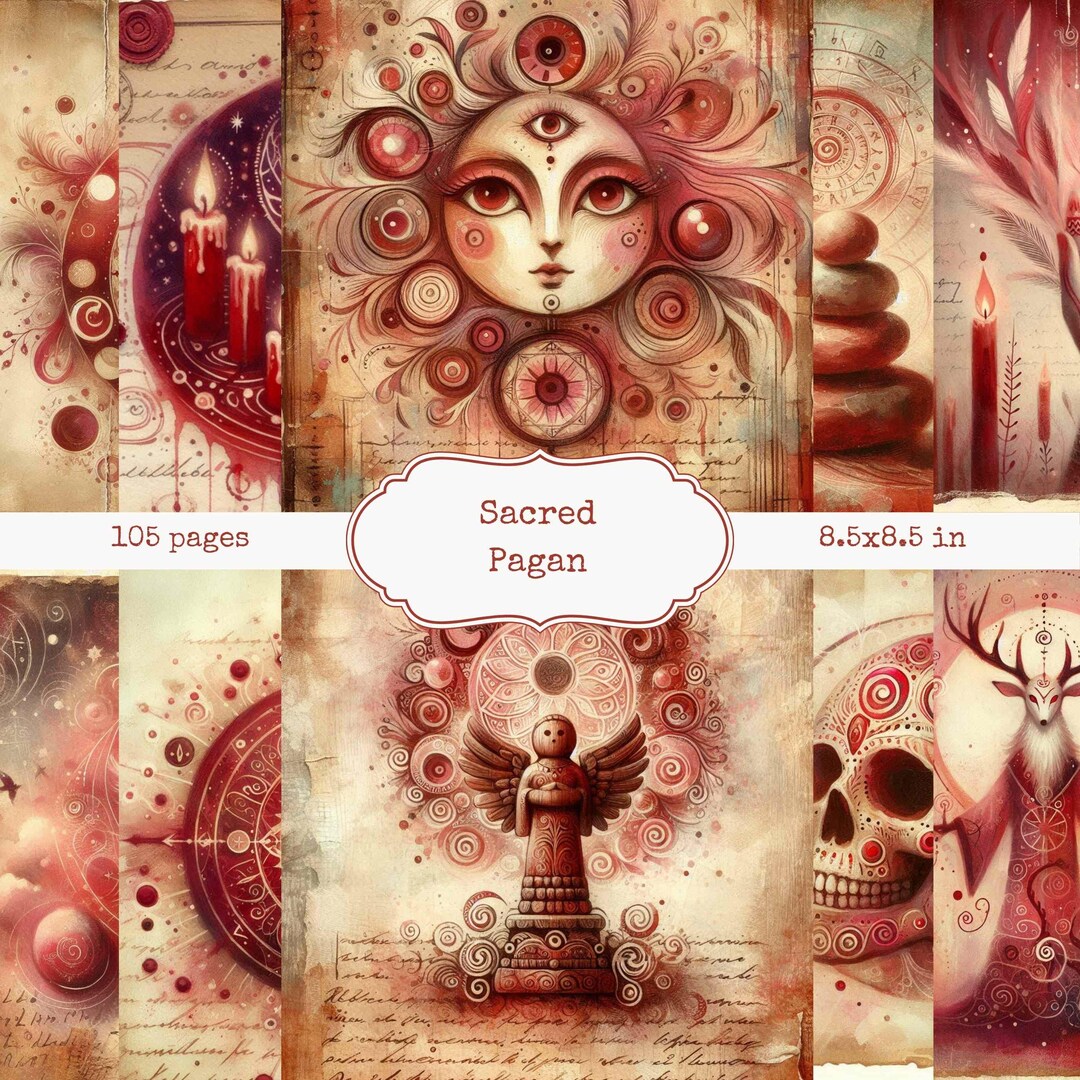 Witchcraft Junk Journal Kit: Vintage Sacred Pagan Scrapbook Paper ...