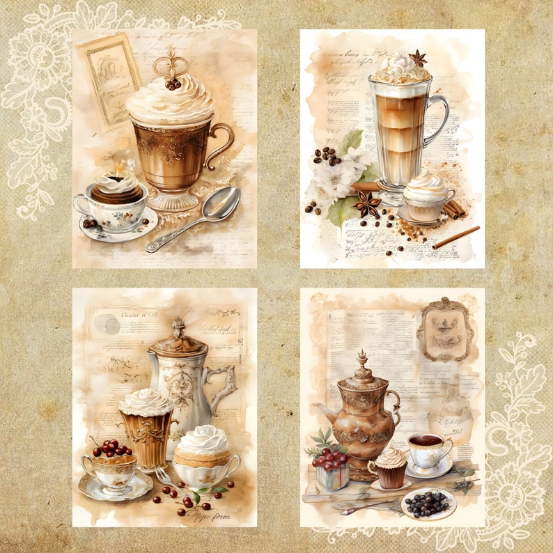 Autumn Coffee Junk Journal Kit: Shabby Chic Ephemera (digital) - Etsy