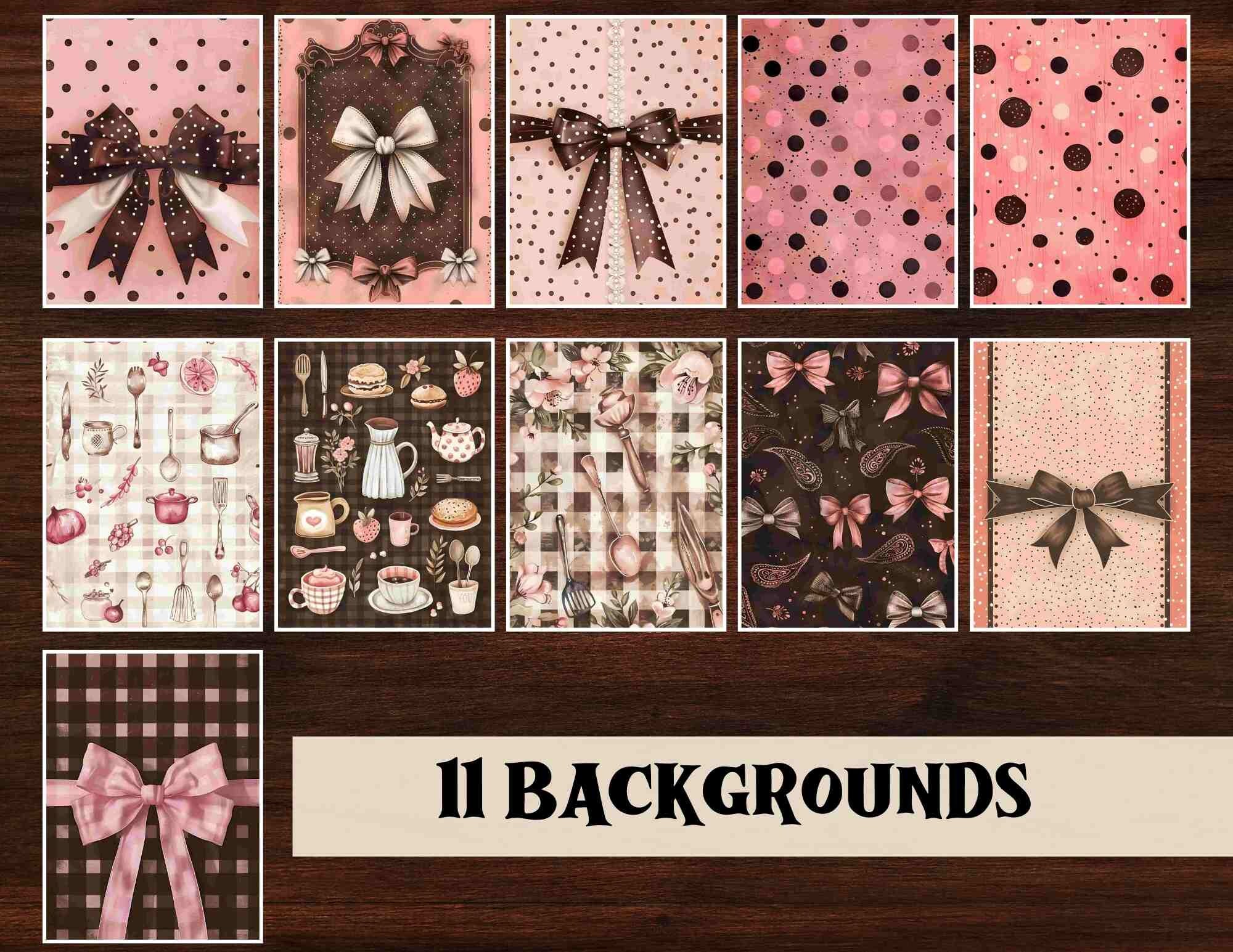 Vintage Bakery Ephemera Kit: Recipe Scrapbook Paper (digital Download ...