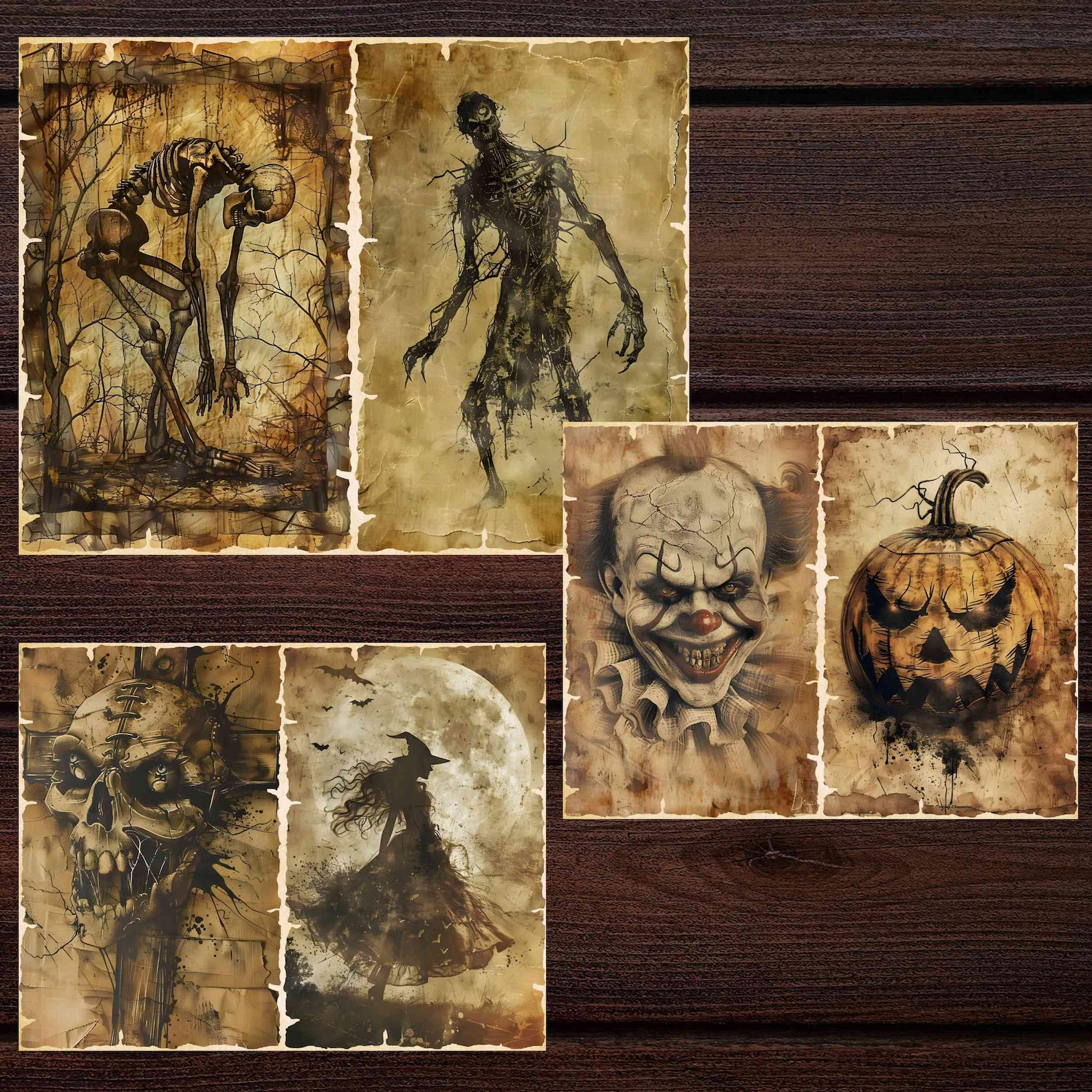 Vintage Halloween Scrapbook Kit: Shabby Chic Junk Journal Supplies ...