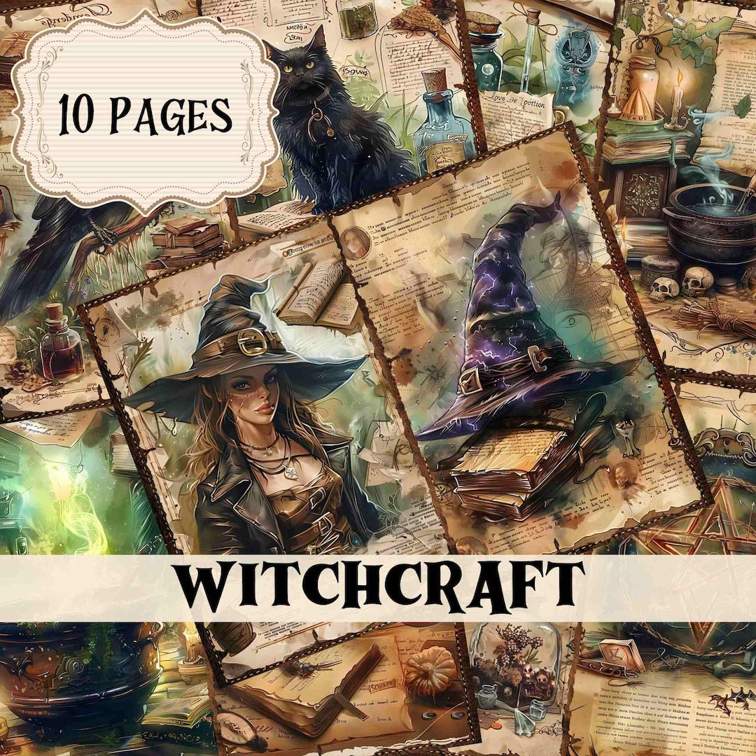 Witchkraft Junk Journal Kit Vintage Potions Scrapbook Paper Witch Junk ...