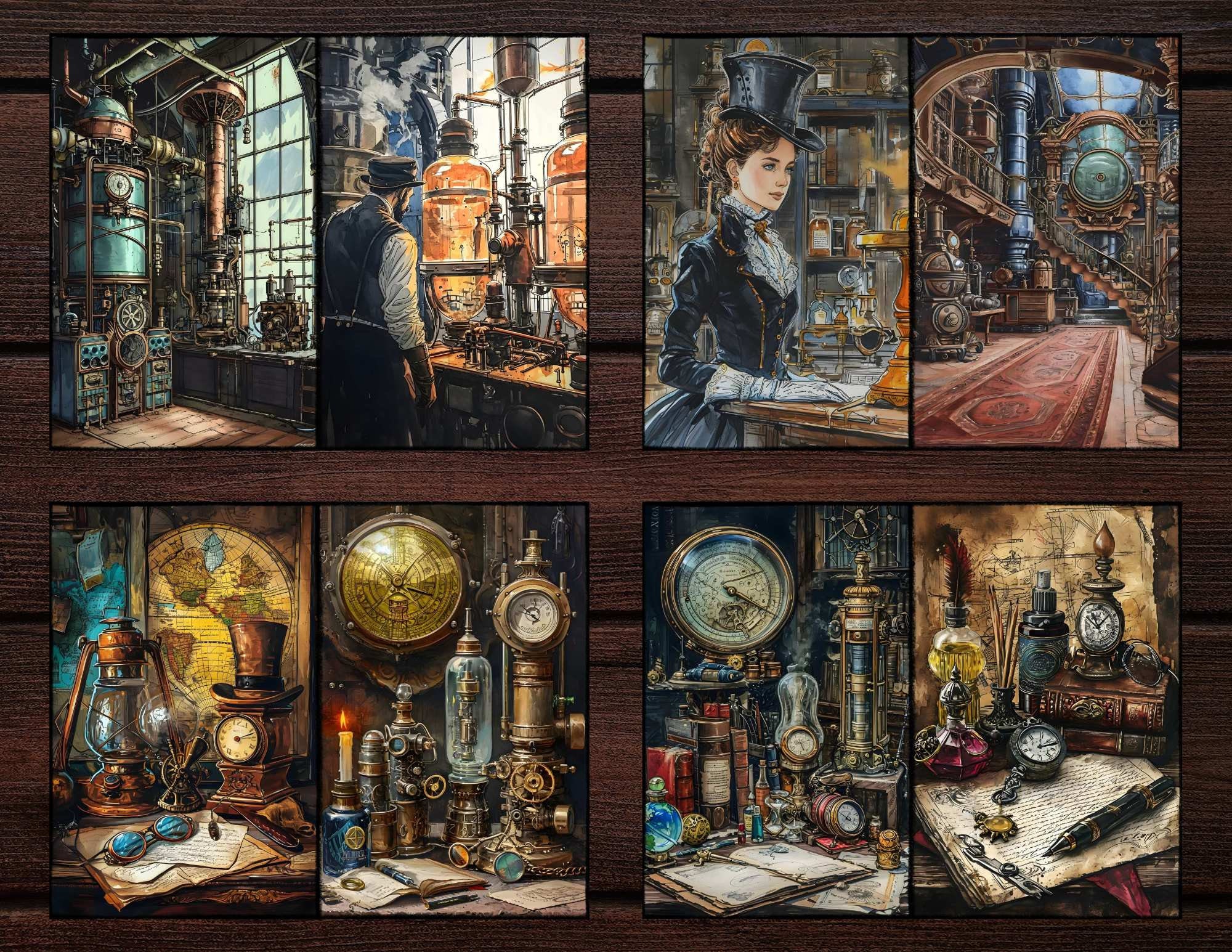 Steamunk Academy Junk Journal Kit Vintage Steampunk Scrapbook Printable ...