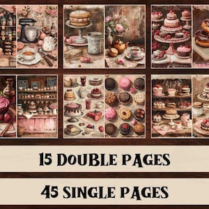 Bakery Junk Journal Supplies Old Recipe Vintage Scrapbook Paper Kit ...