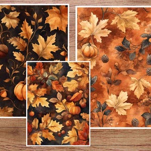 Watercolor Autumn Junk Jounal Supplies Fall Backgrounds Autumn ...