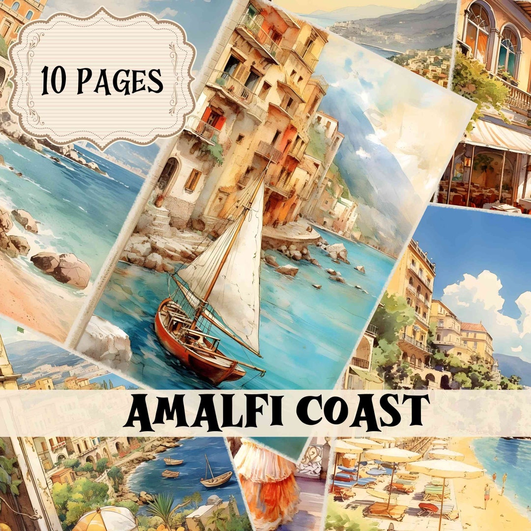 Amalfi Coast Italy Junk Journal Kit Vintage Amalfi Italy Scrapbook ...
