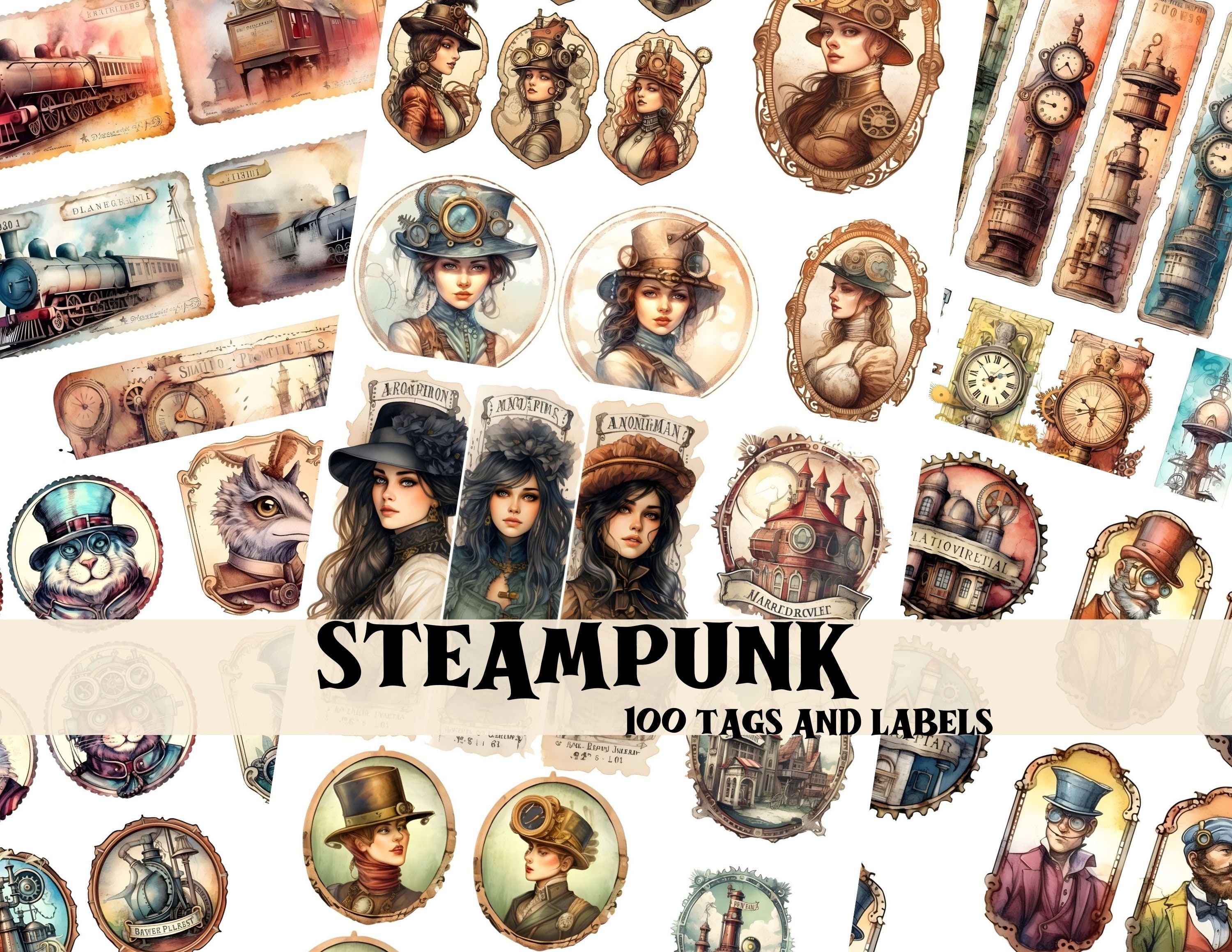Steamunk Junk Journal Kit Vintage Steampunk Printable Tags Steampunk ...