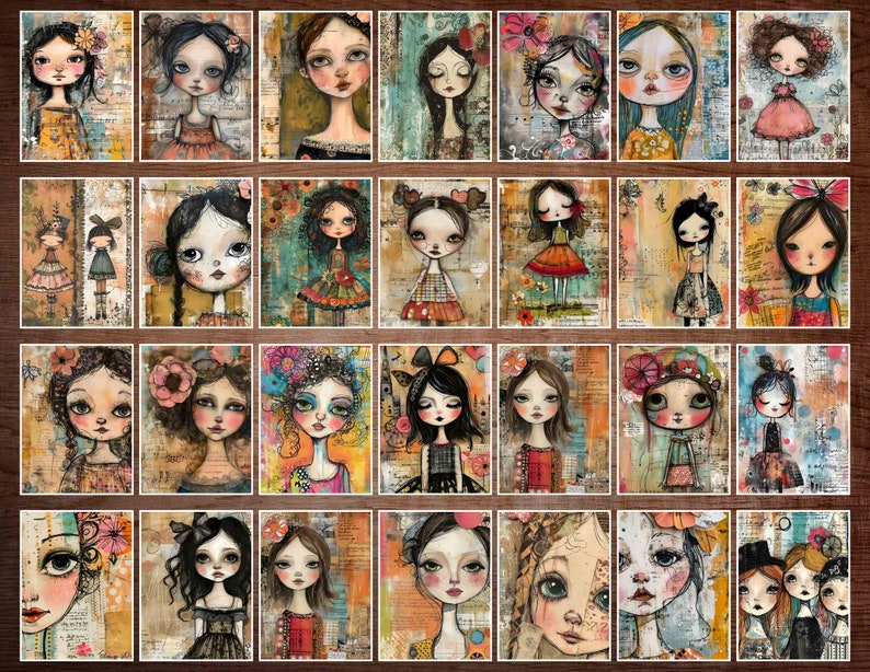 Vintage Dolls Scrapbook Paper: Shabby Chic Junk Journal (180 Pages ...