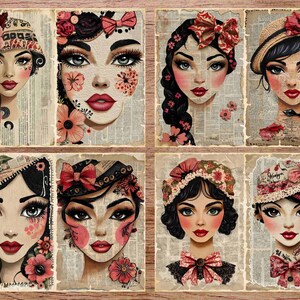 Paper Lady Junk Journal Supplies Vintage Lady Scrapbook Paper Kit Lady ...