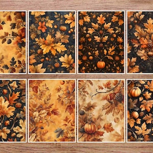 Watercolor Autumn Backgrounds: Shabby Chic Junk Journal Pages (digital ...