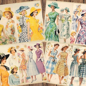 1950s Fashion Printable Pages: Vintage Spring Scrapbook (digital ...