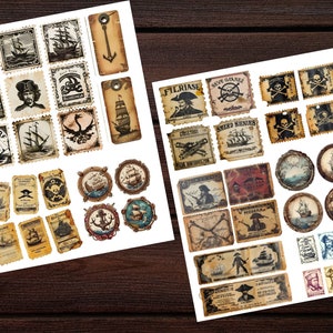 Nautical Junk Journal Kit Nautical Tags Label Stamp Nautical Scrapbook ...