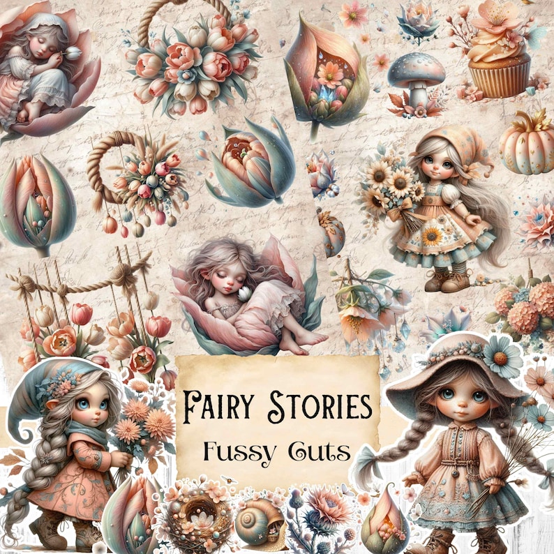 Spring Fairy Junk Journal Printable: Shabby Chic Ephemera (digital ...