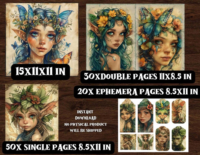 Fantasy Elf Junk Journal Kit: Enchanted Forest Ephemera (digital ...