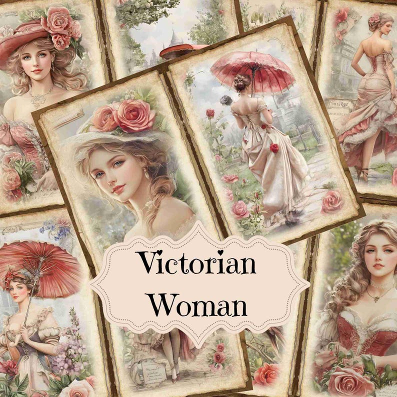 Victorian Woman Junk Journal: Shabby Chic Printable Pages (digital ...