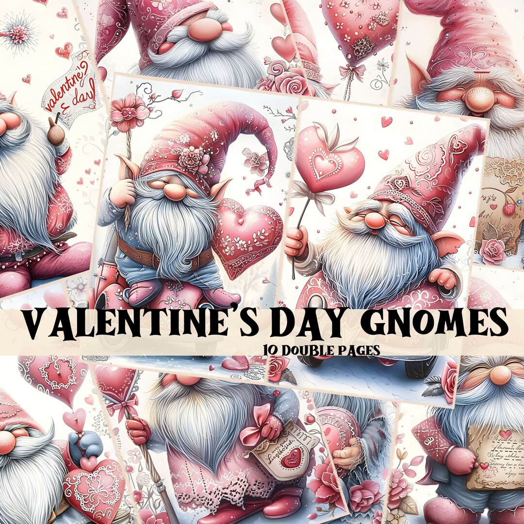 Valentines Day Junk Journal Vintage Gnomes Junk Journal Valentine ...