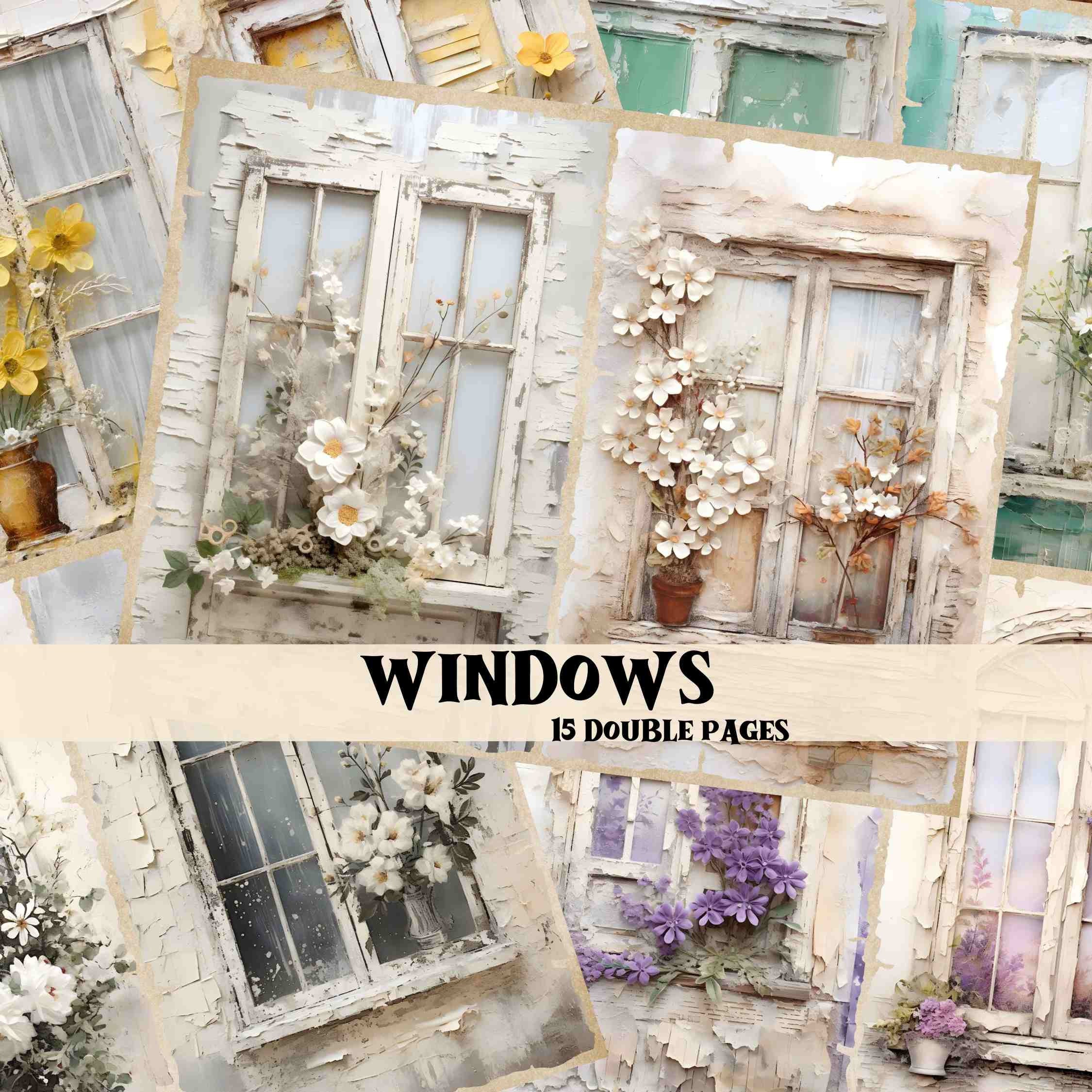 Windows Junk Journal Kit Colorful Windows Junk Journal Supplies Flowers ...