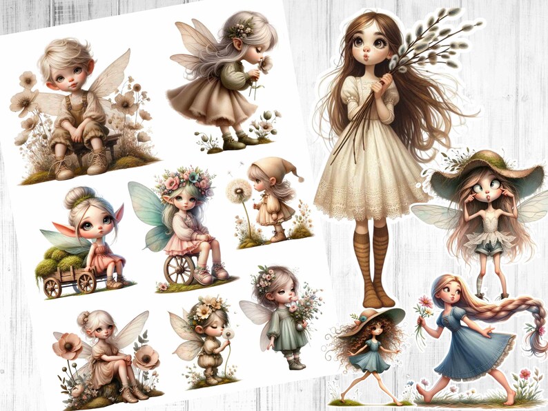Spring Fairy Fussy Cuts: Shabby Chic Ephemera (digital Download) - Etsy