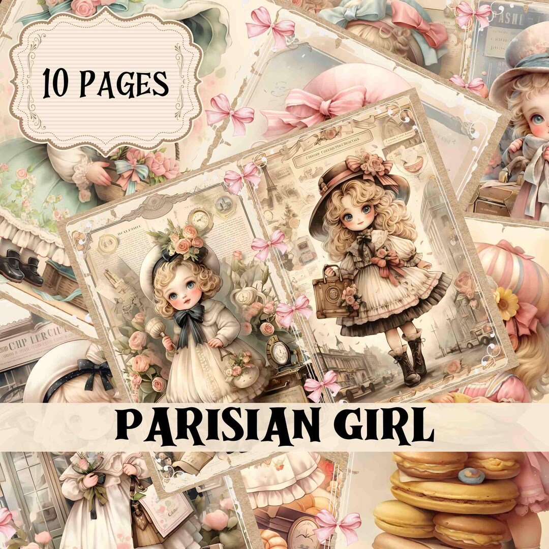 Parisian Girl Junk Journal Kit Vintage Parisian Woman Junk Journal ...