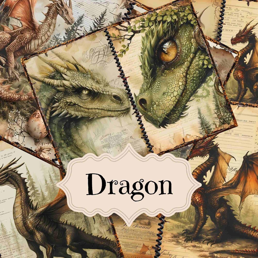 Dragon Junk Journal Kit: Fantasy Scrapbook Paper (digital Download) - Etsy
