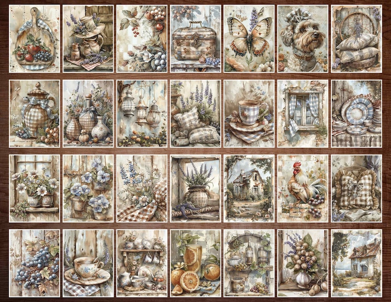 Watercolor Kitchen Scrapbook Paper: Rustic Cookbook Pages (digital ...