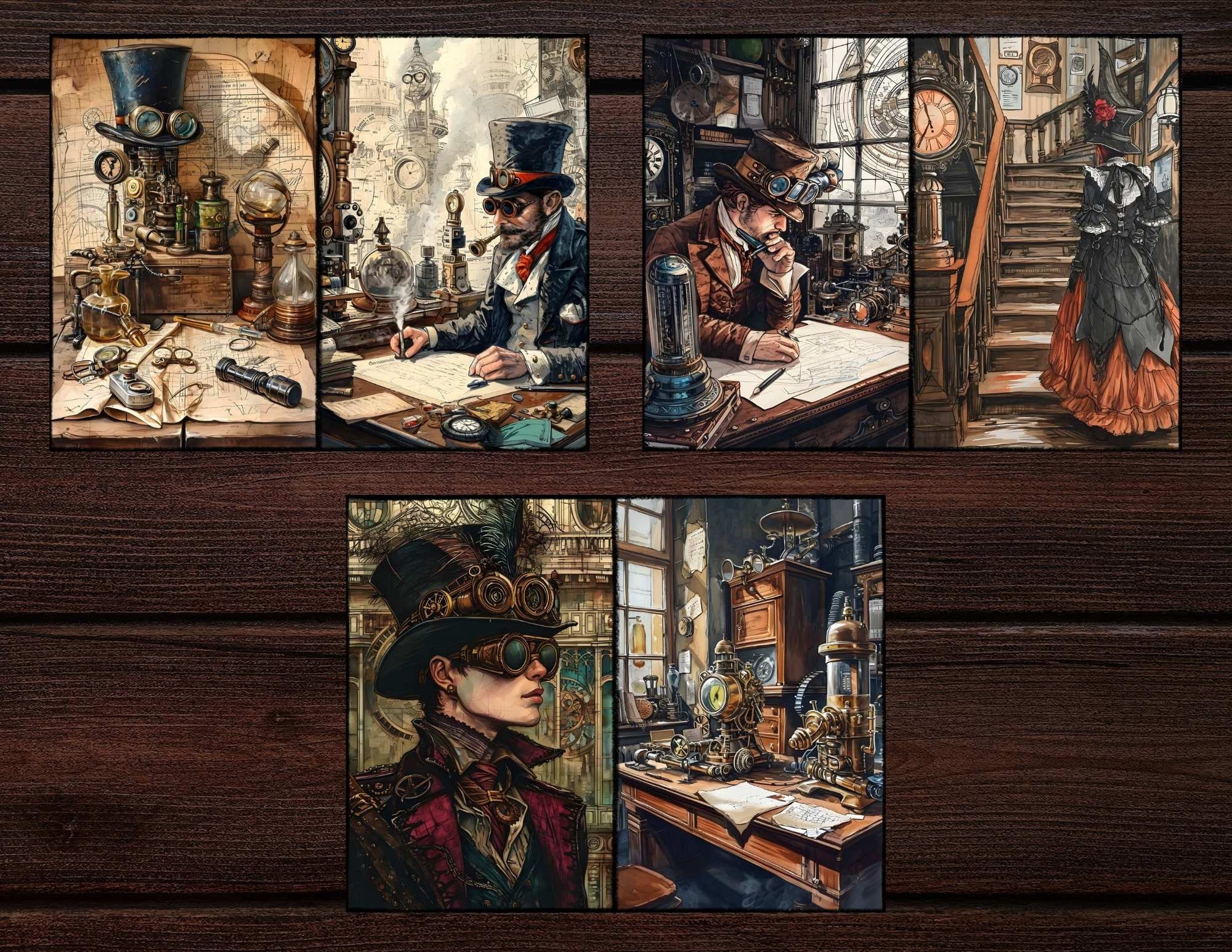 Steamunk Academy Junk Journal Kit Vintage Steampunk Scrapbook Printable ...