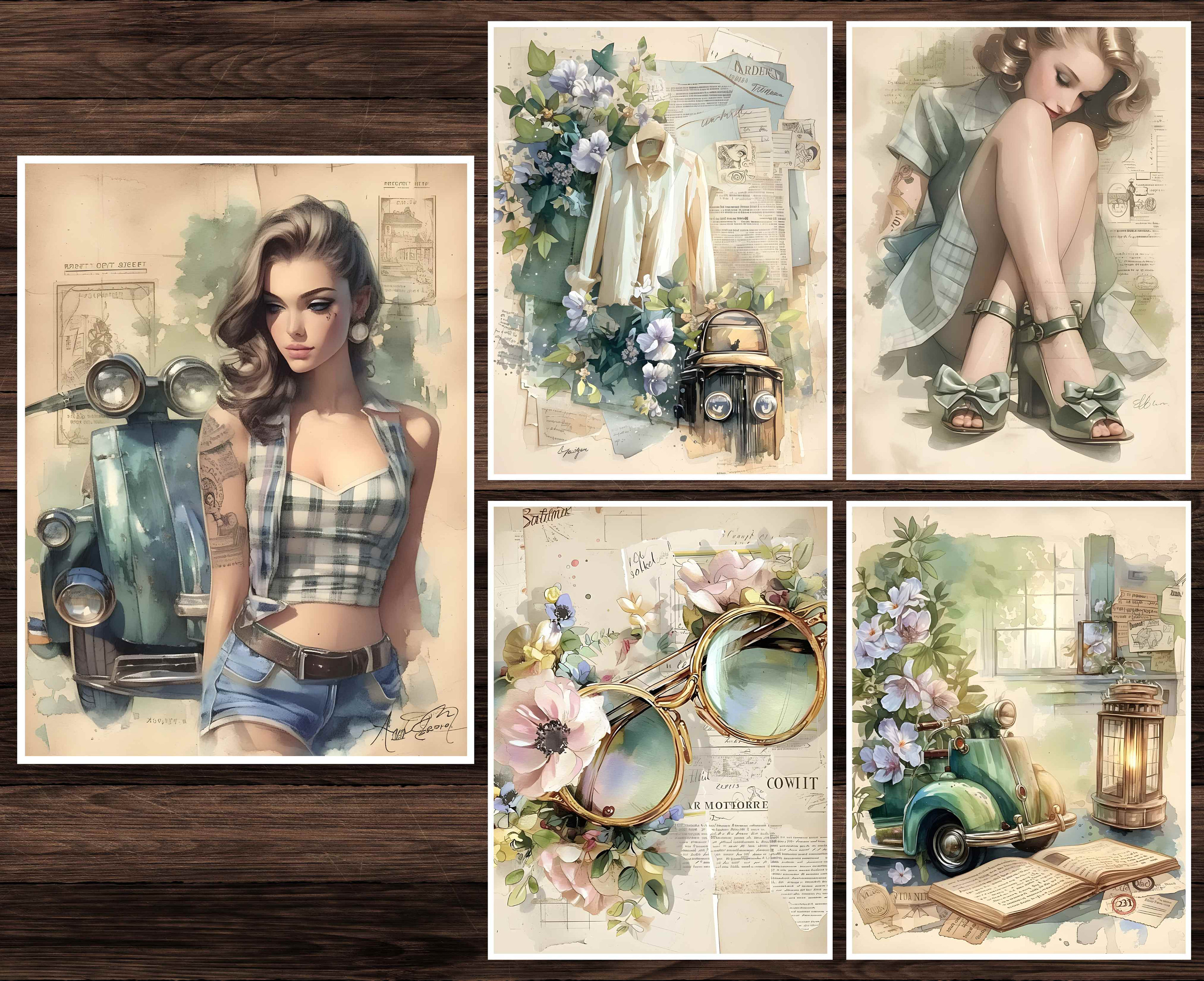 Big Bundle Retro Junk Journal Kit Vintage Retro Scrapbook Printable ...