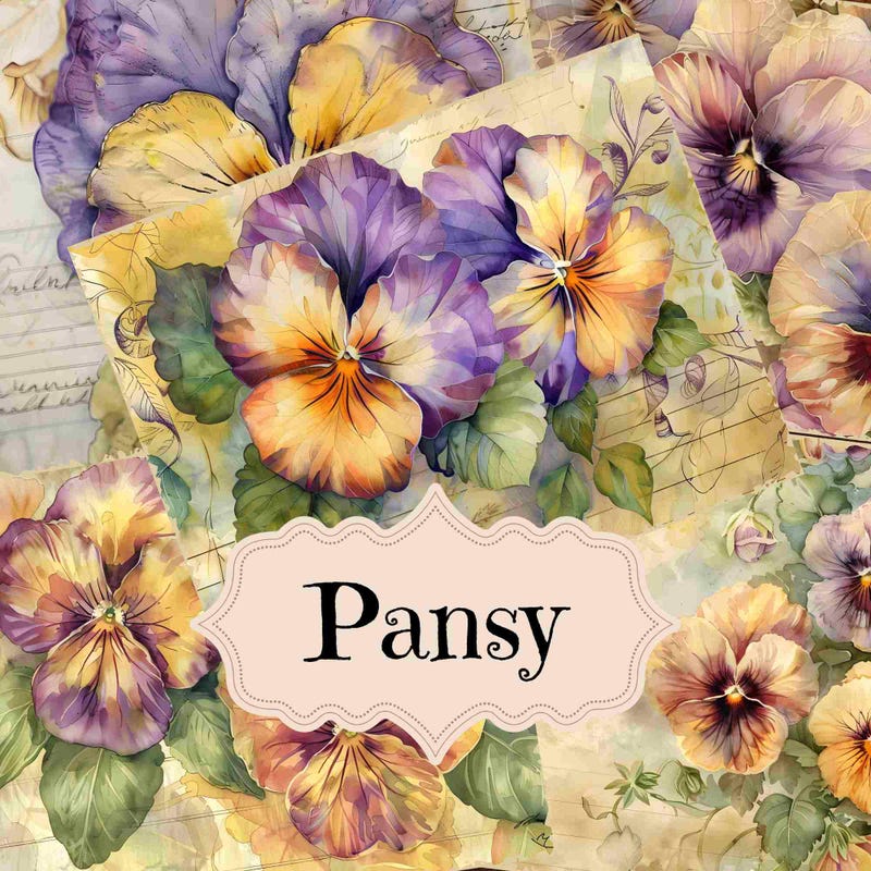 Decoupage Paper Pansys - Etsy