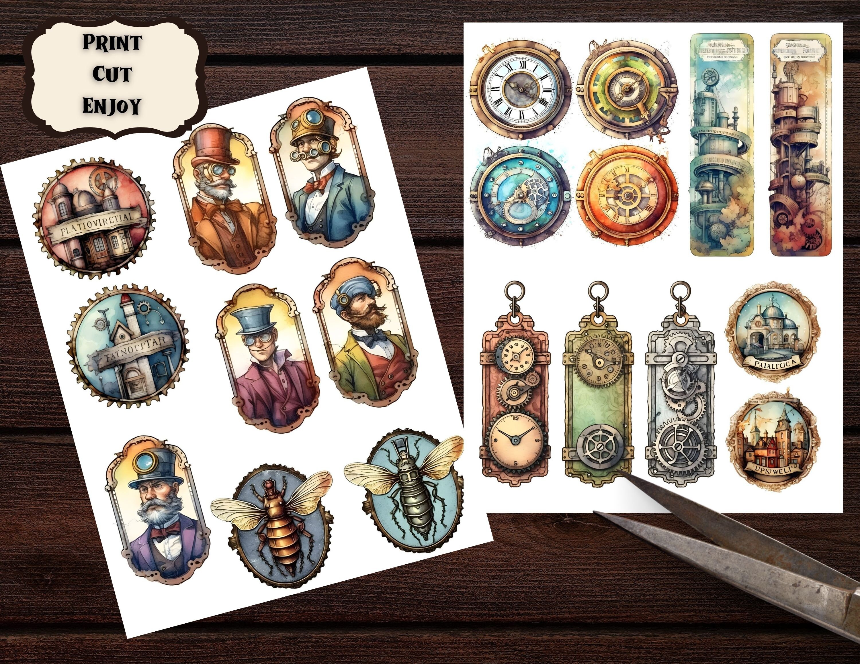 Steamunk Junk Journal Kit Vintage Steampunk Printable Tags Steampunk ...