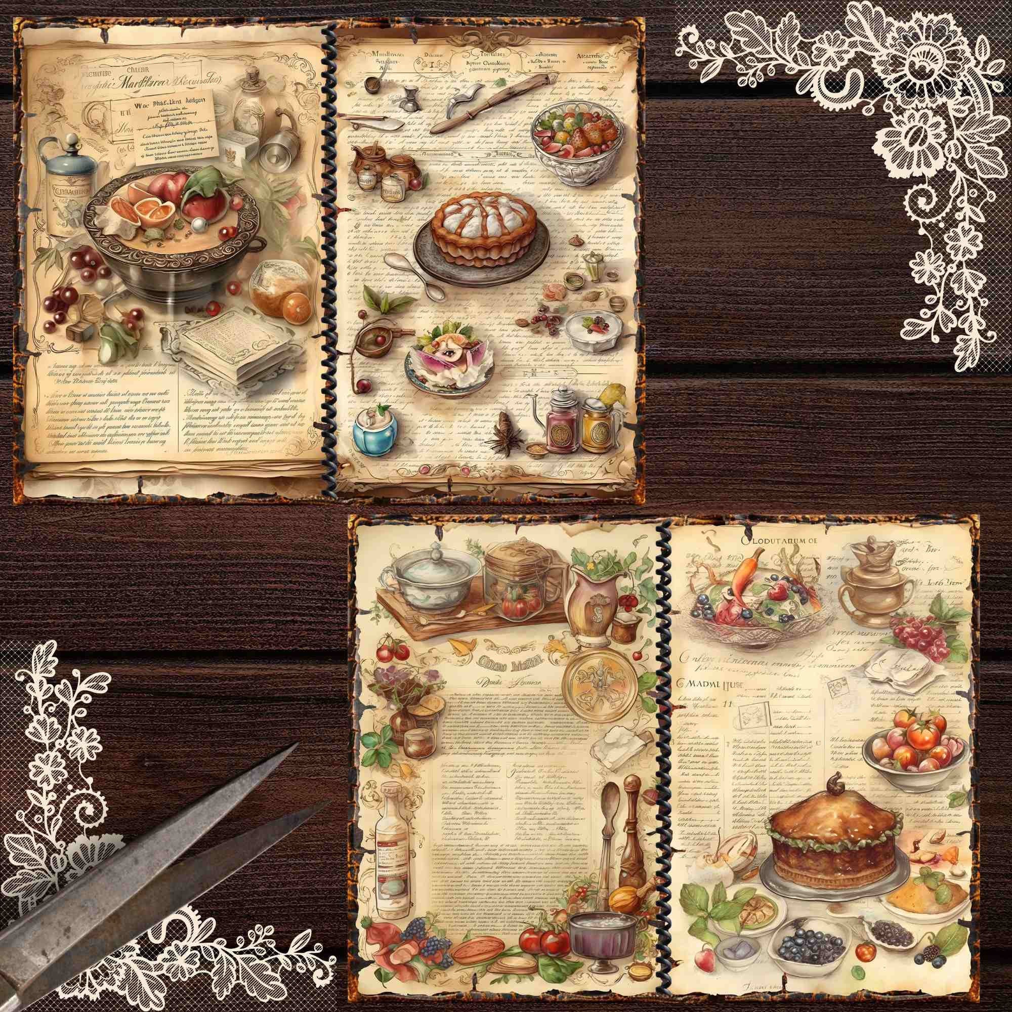 Vintage Cookbook Junk Journal Kit: Recipe Digital Scrapbook (digital ...