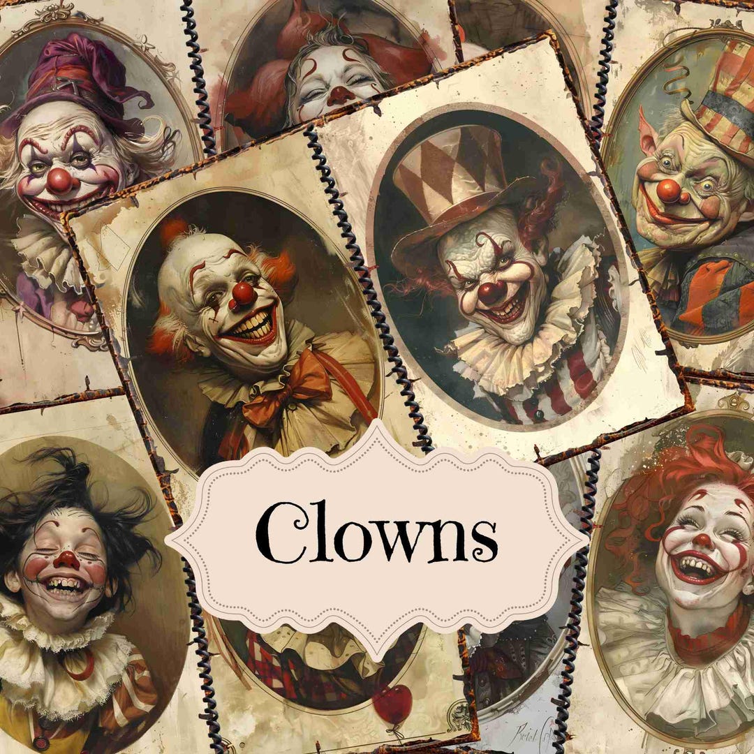 Vintage Clown Junk Journal Kit: Circus Scrapbook Paper (digital ...
