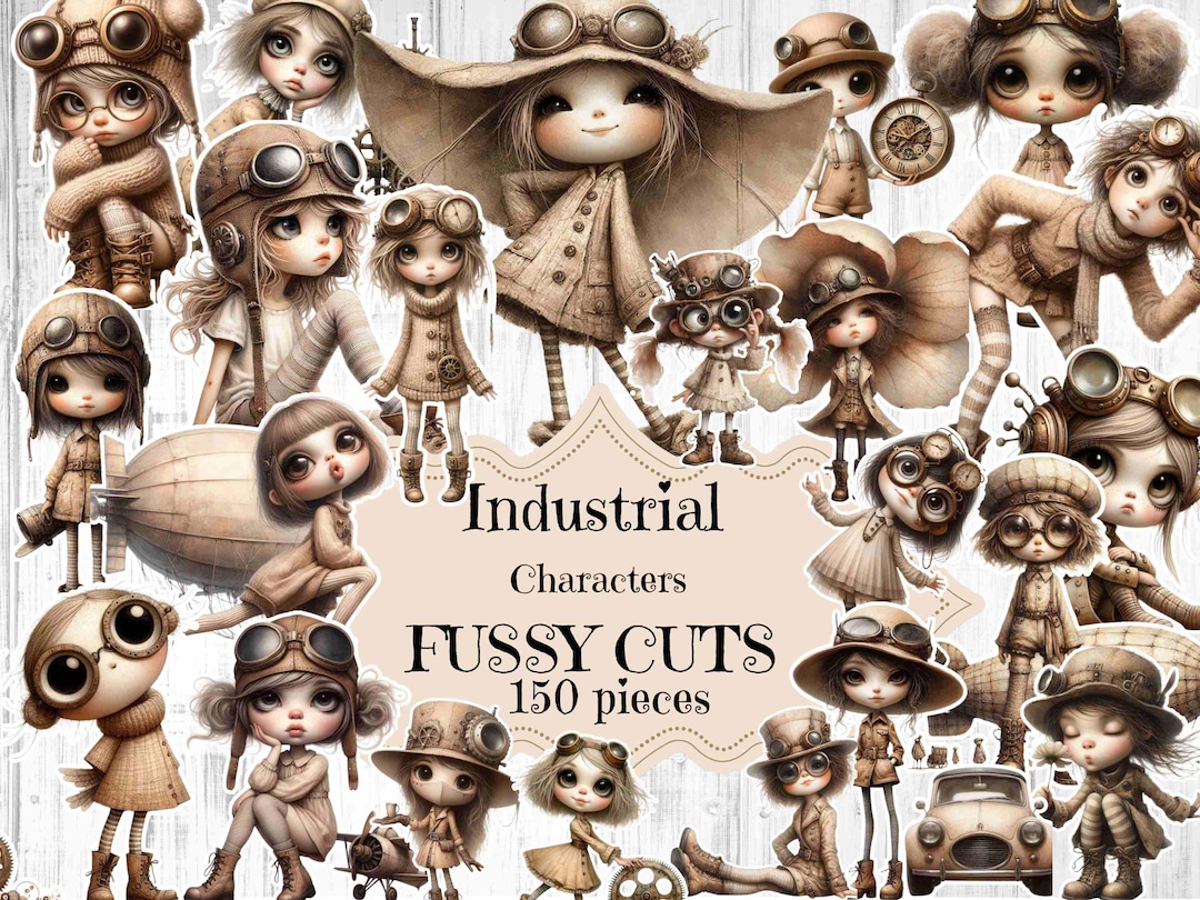 Steamunk Characters Junk Journal Kit Vintage Steampunk Printable ...