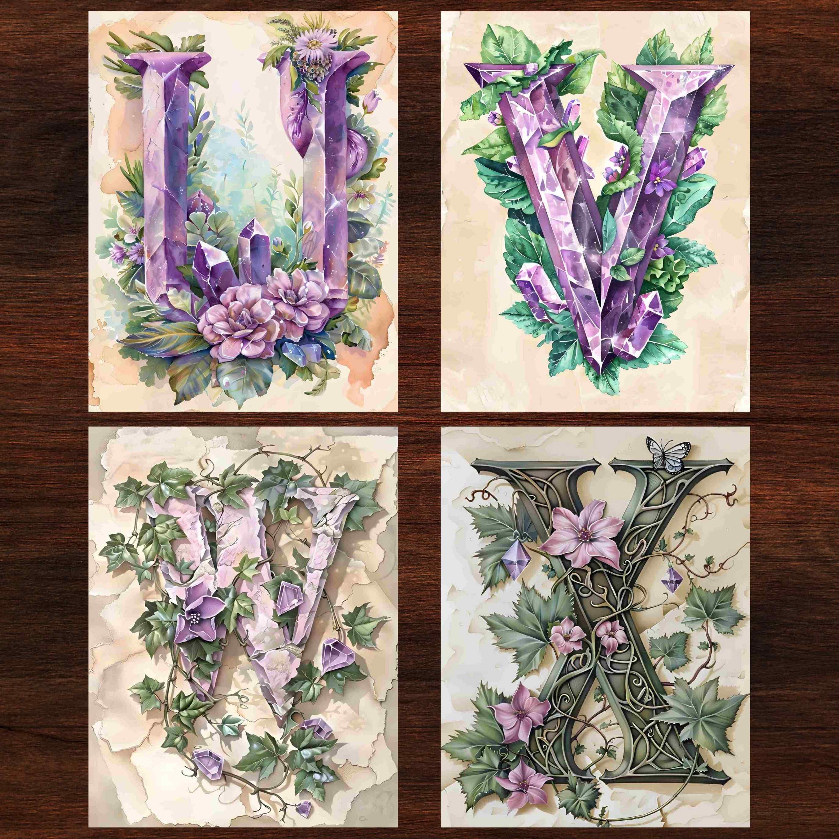 Alphabet Junk Journal Kit Enchanted Alphabet Scrapbook Digital Paper ...