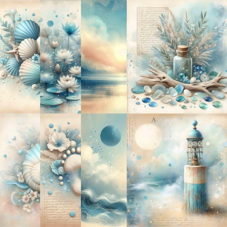 Achtergronden voor nautische ongewenste dagboeken: Shabby Chic Ocean ...