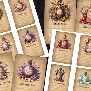 Potions Ephemera Kit: Vintage Scrapbook, Junk Journal Supplies (digital ...