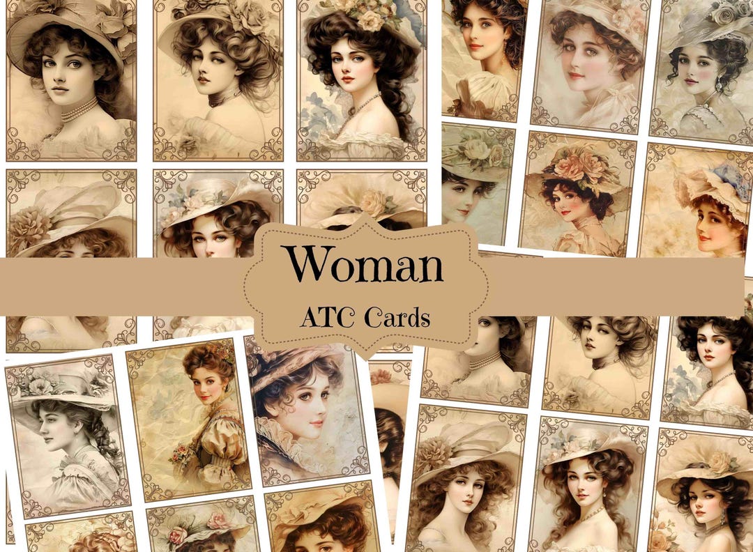 Victorian Woman ATC Cards: Shabby Chic Ephemera (printable) - Etsy
