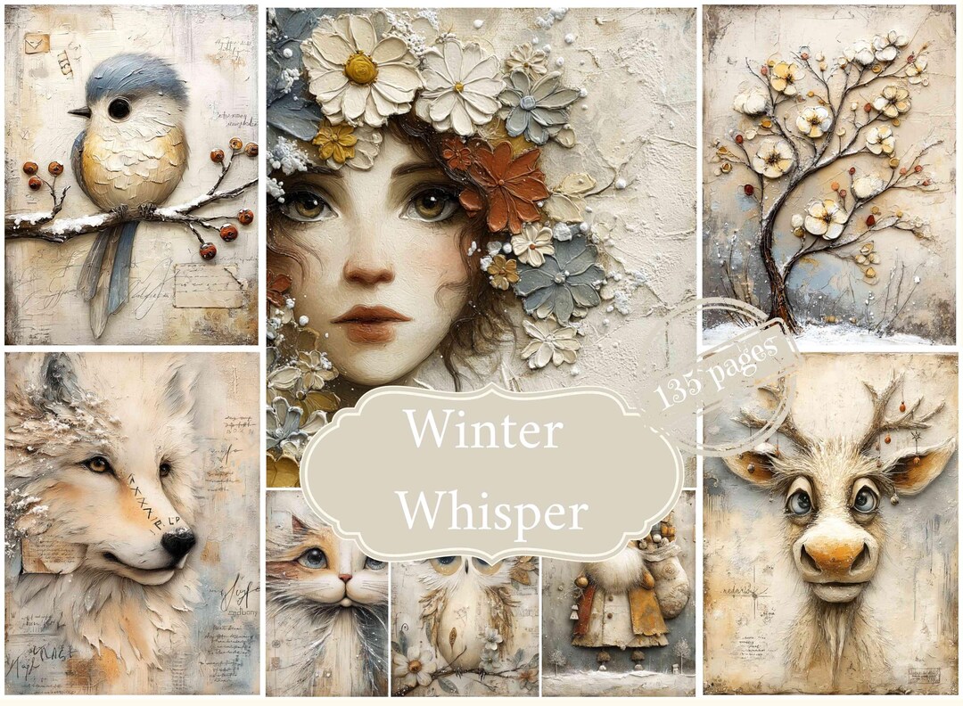 Winter Junk Journal Kit: Snowy Season Scrapbook Papers (digital ...