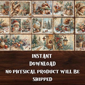 Watercolor Christmas Junk Journal Supplies Vintage Christmas Scrapbook ...