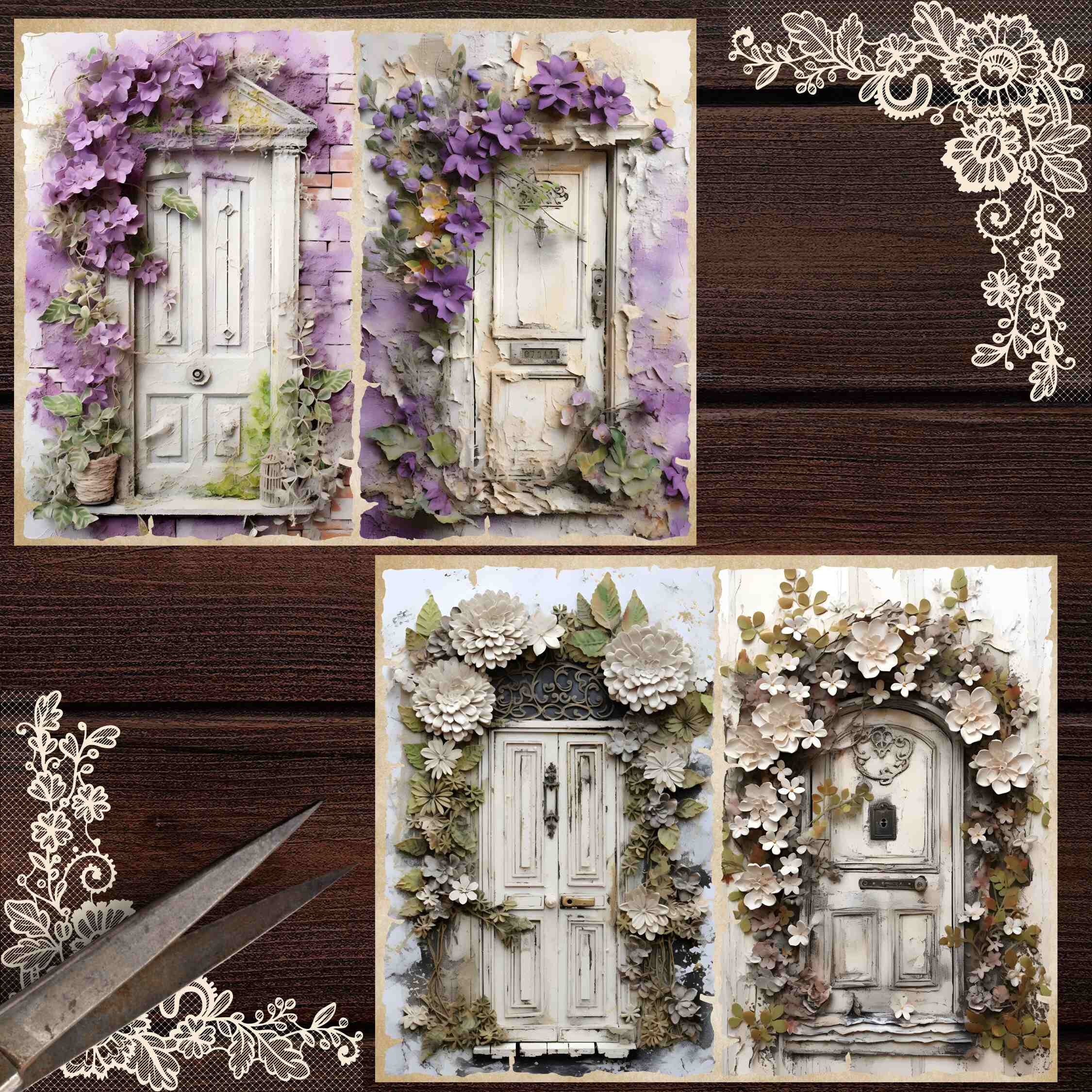 Doors Junk Journal Kit Colorful Doors Junk Journal Supplies Flowers ...