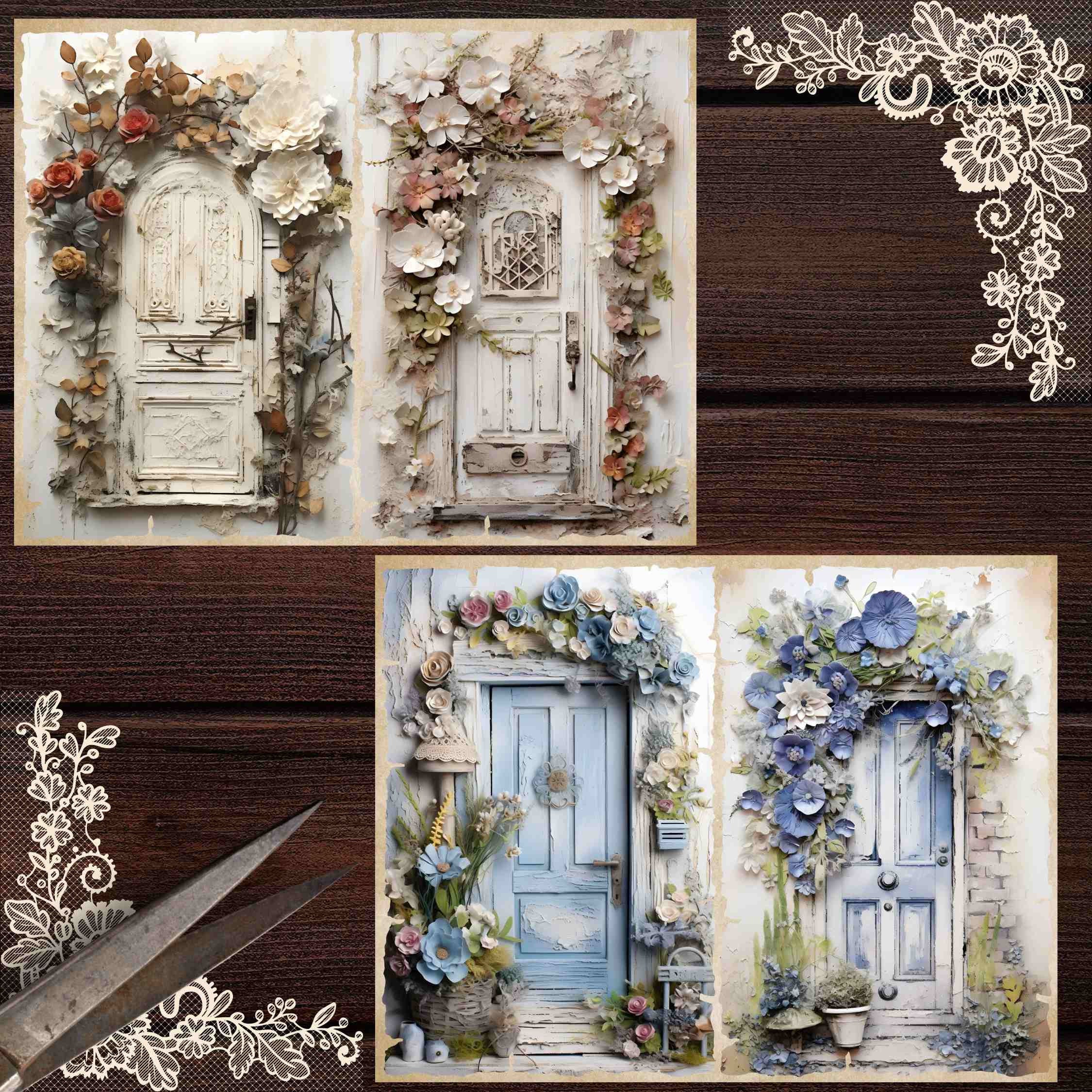 Doors Junk Journal Kit Colorful Doors Junk Journal Supplies Flowers ...
