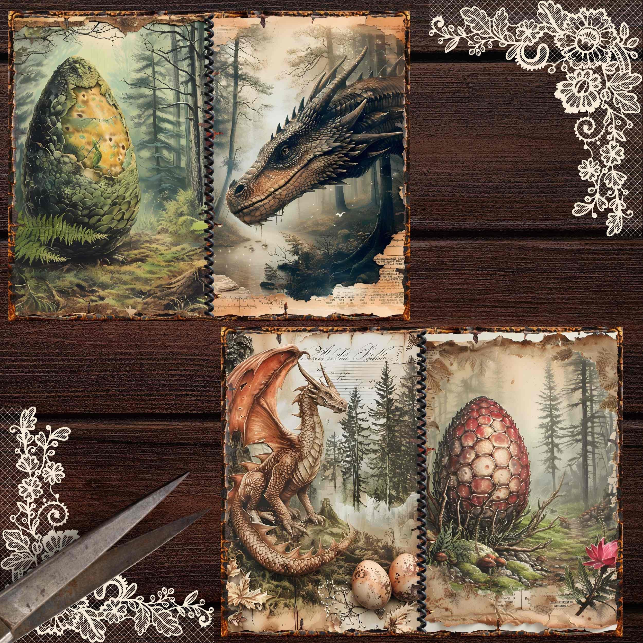 Dragon Junk Journal Kit: Fantasy Scrapbook Paper (digital Download) - Etsy