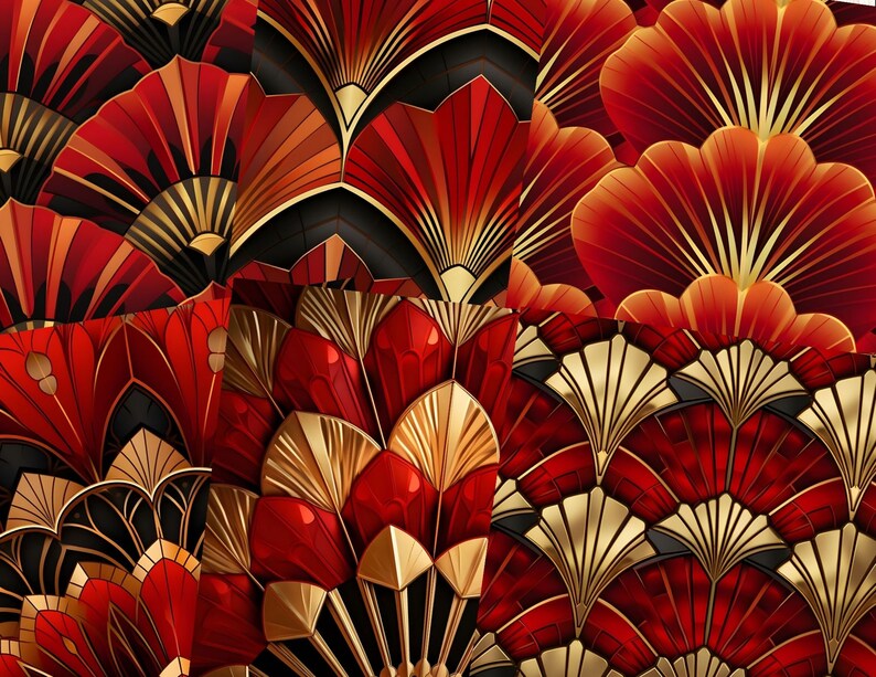 Luxury Background Red Gold Art Deco Backgrounds Art Deco Printable ...